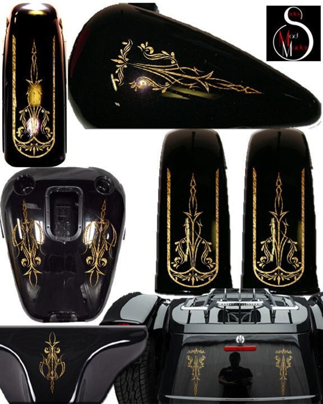 Motorcycle Trike Motorcycle Graphics Pinstripe Decals Quad, ATV, ATC ...