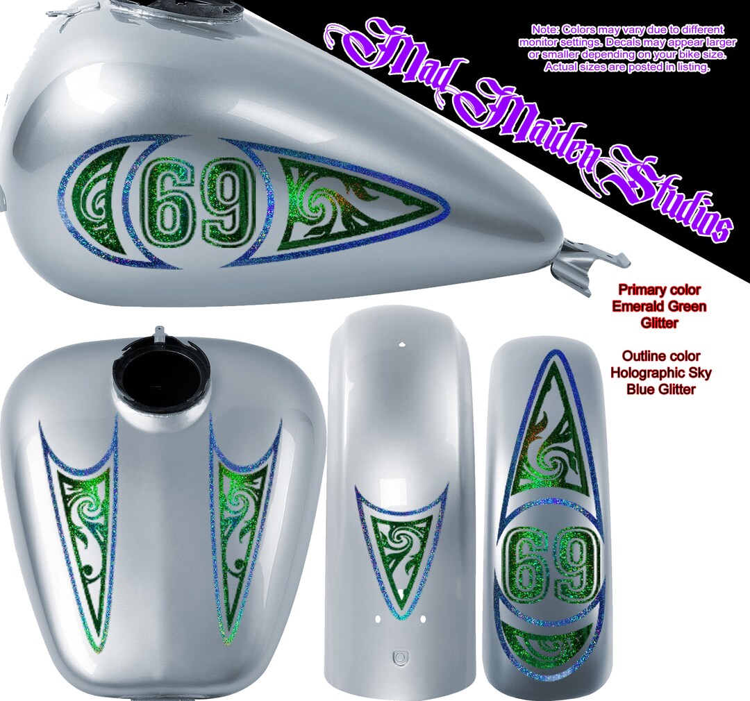 Retro Bobber Motorcycle Decal Set: Gas Tank & Fender Graphics - Etsy Canada