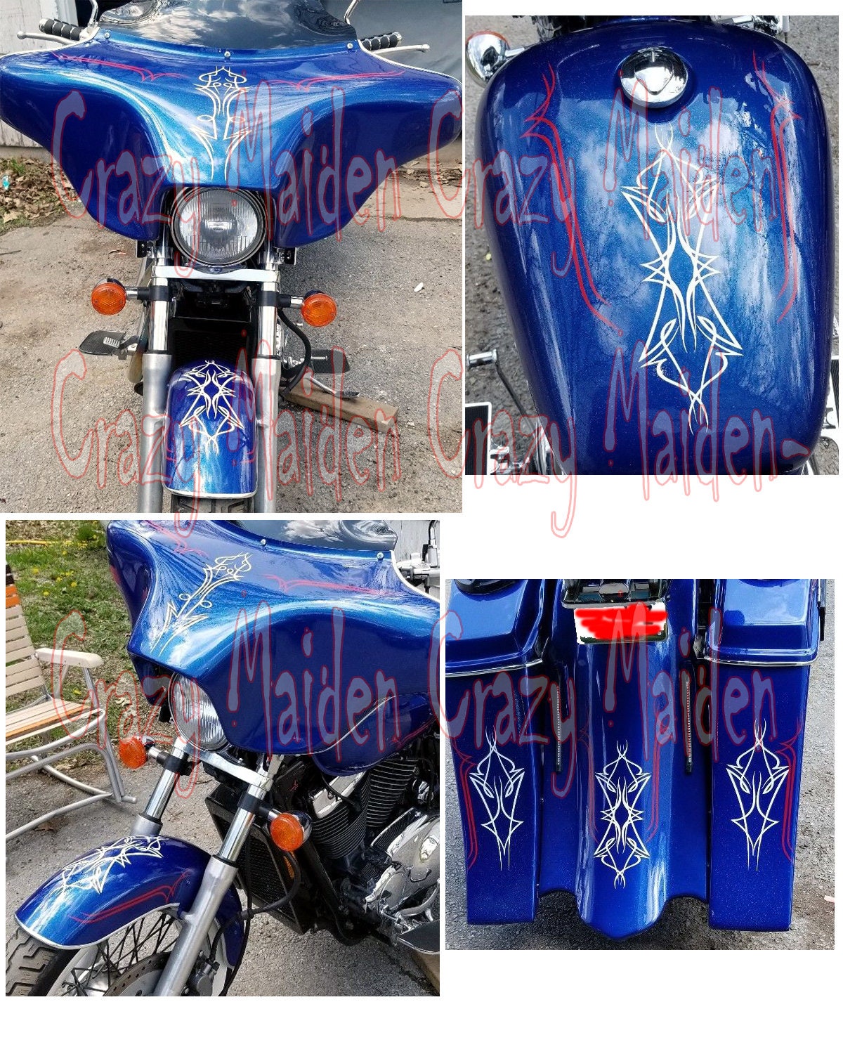 Motorcycle Pinstripe Decal Set Universal for Honda Harley | Etsy