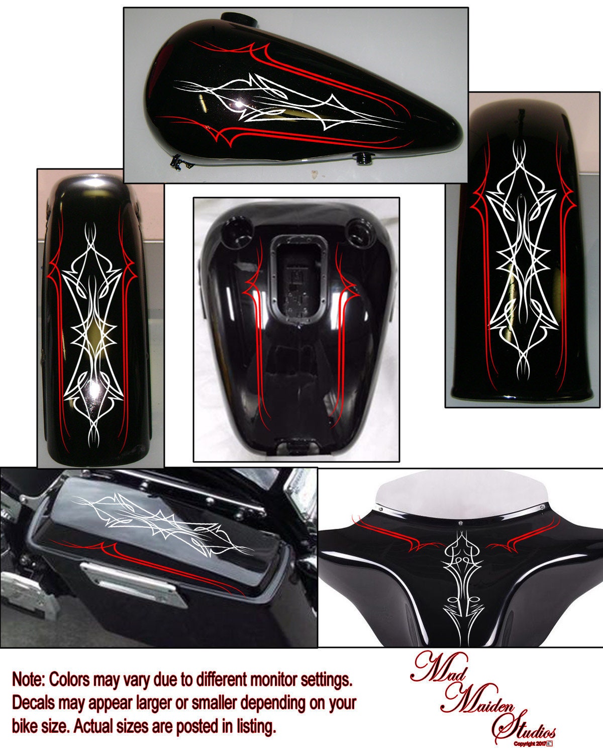 Motorcycle Pinstripe Decal Set Universal for Honda Harley | Etsy