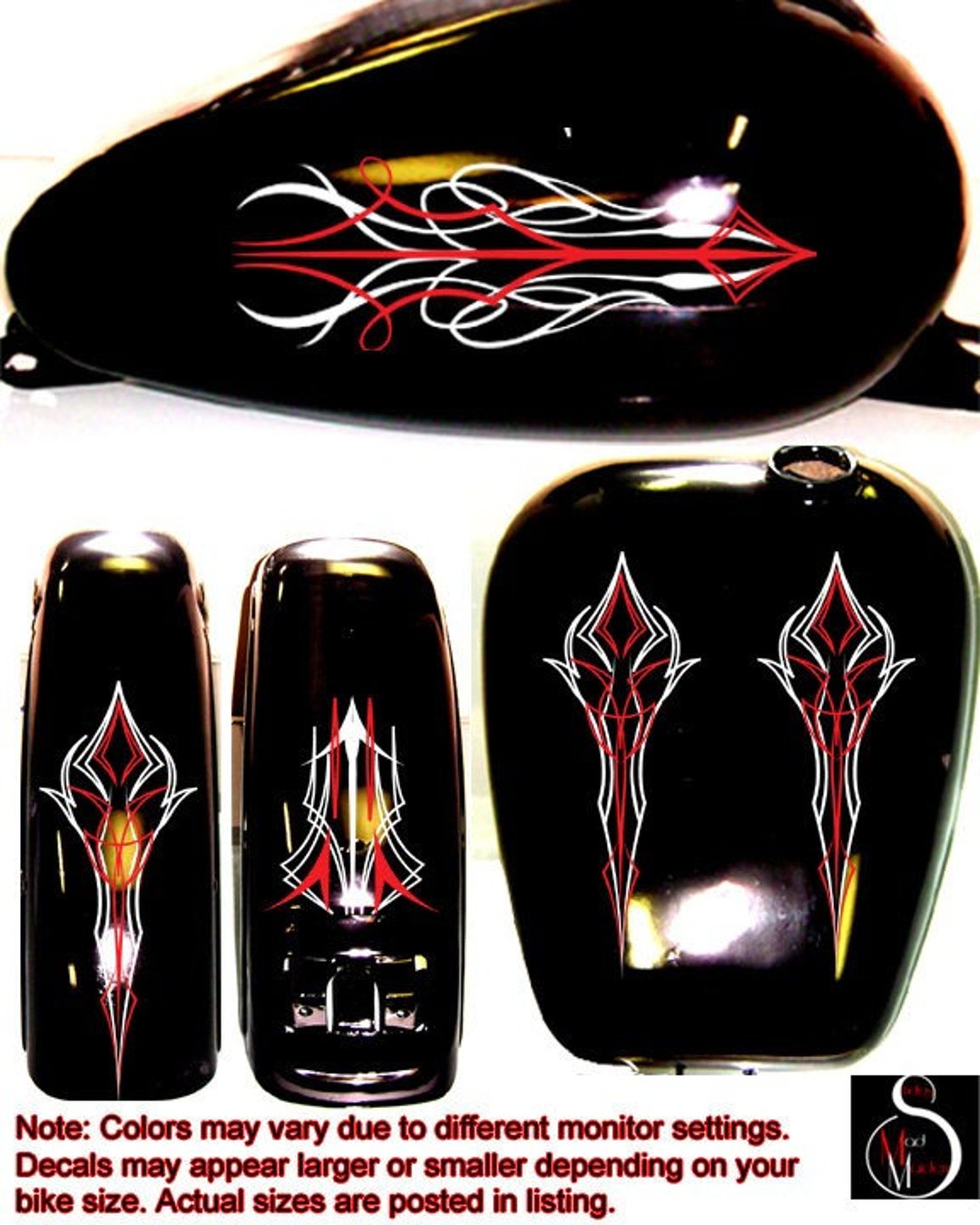 Motorcycle Decal Vinyl Graphics Set Retro Bobber Style, Universal for ...