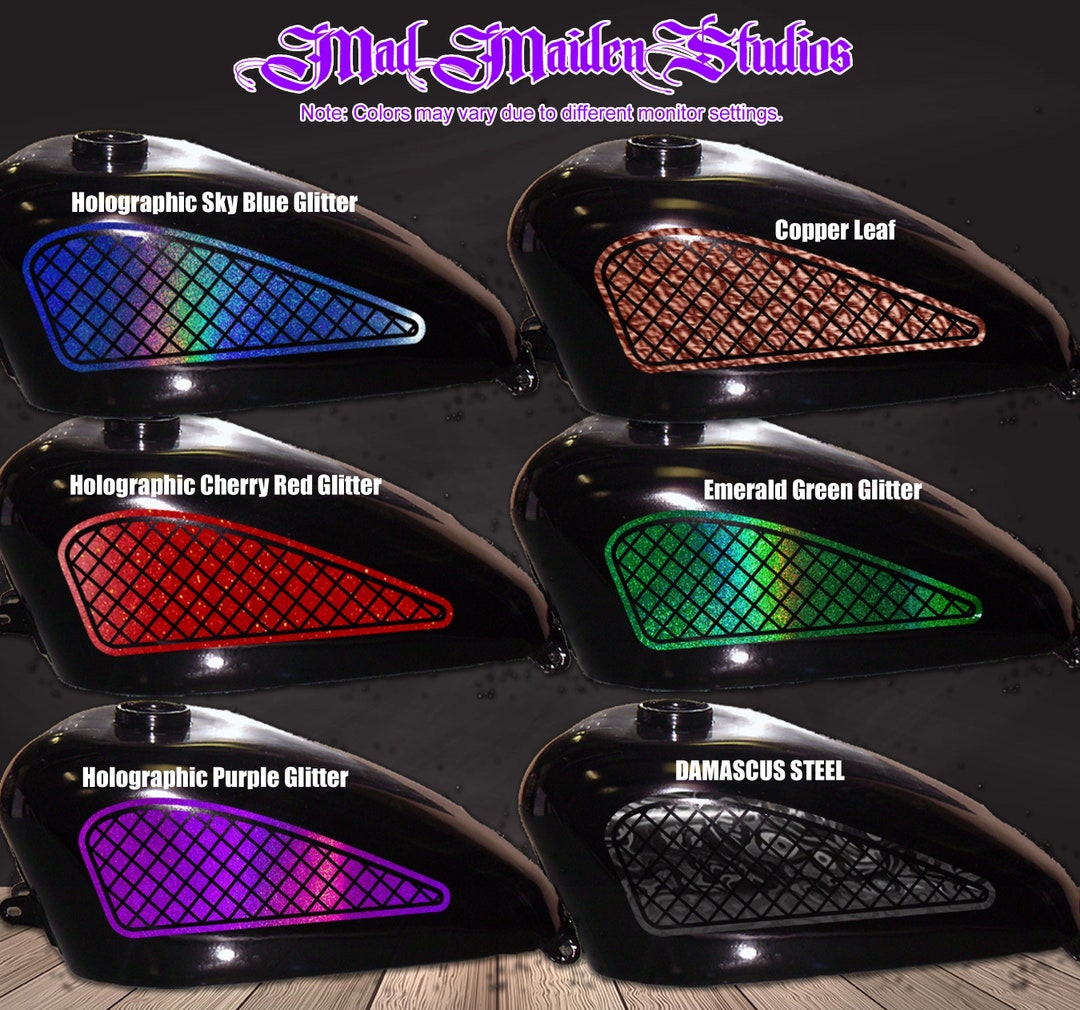 Motorcycle Gas Tank Decal Set Vinyl Graphics Set Harley, Honda, Yamaha ...