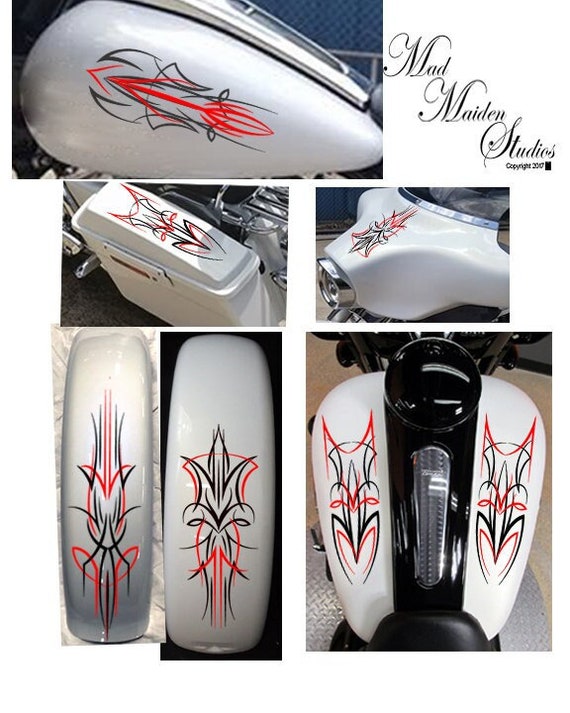Motorcycle Pin Stripe Decals Vinyl Graphics Set | Etsy