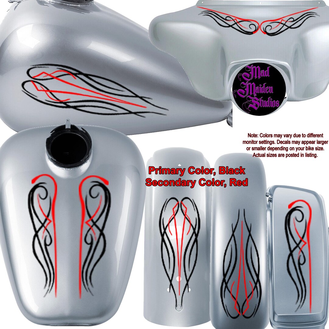 Motorcycle Pinstripe Decal Set: Classic Style, Universal Fit. Pick Your ...