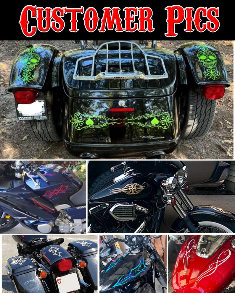 Motorcycle Tank Decal Set. Rat Rod Look. - Etsy Canada