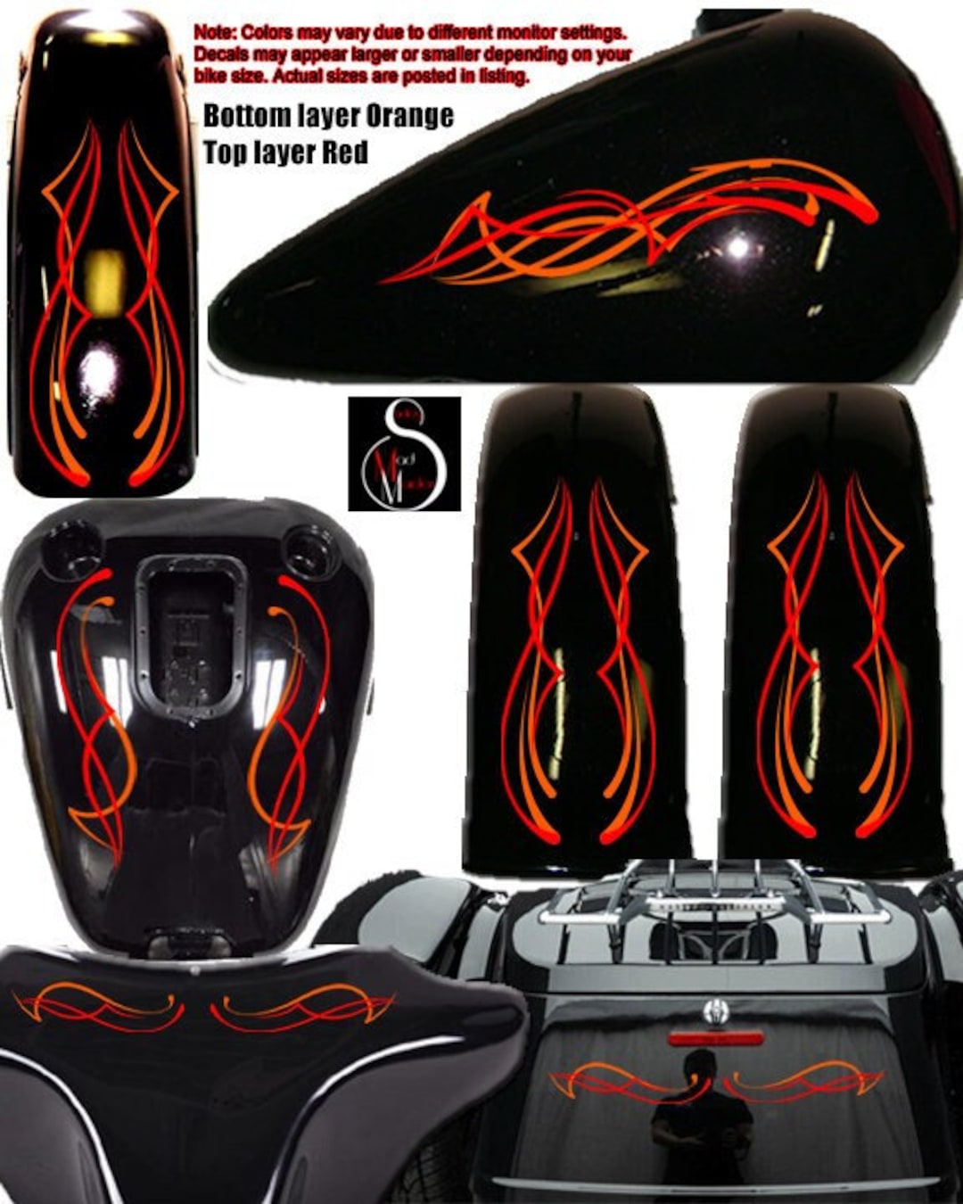 Motorcycle Trike Pinstripe Decal Set: ATV, Golf Cart Graphics - Etsy