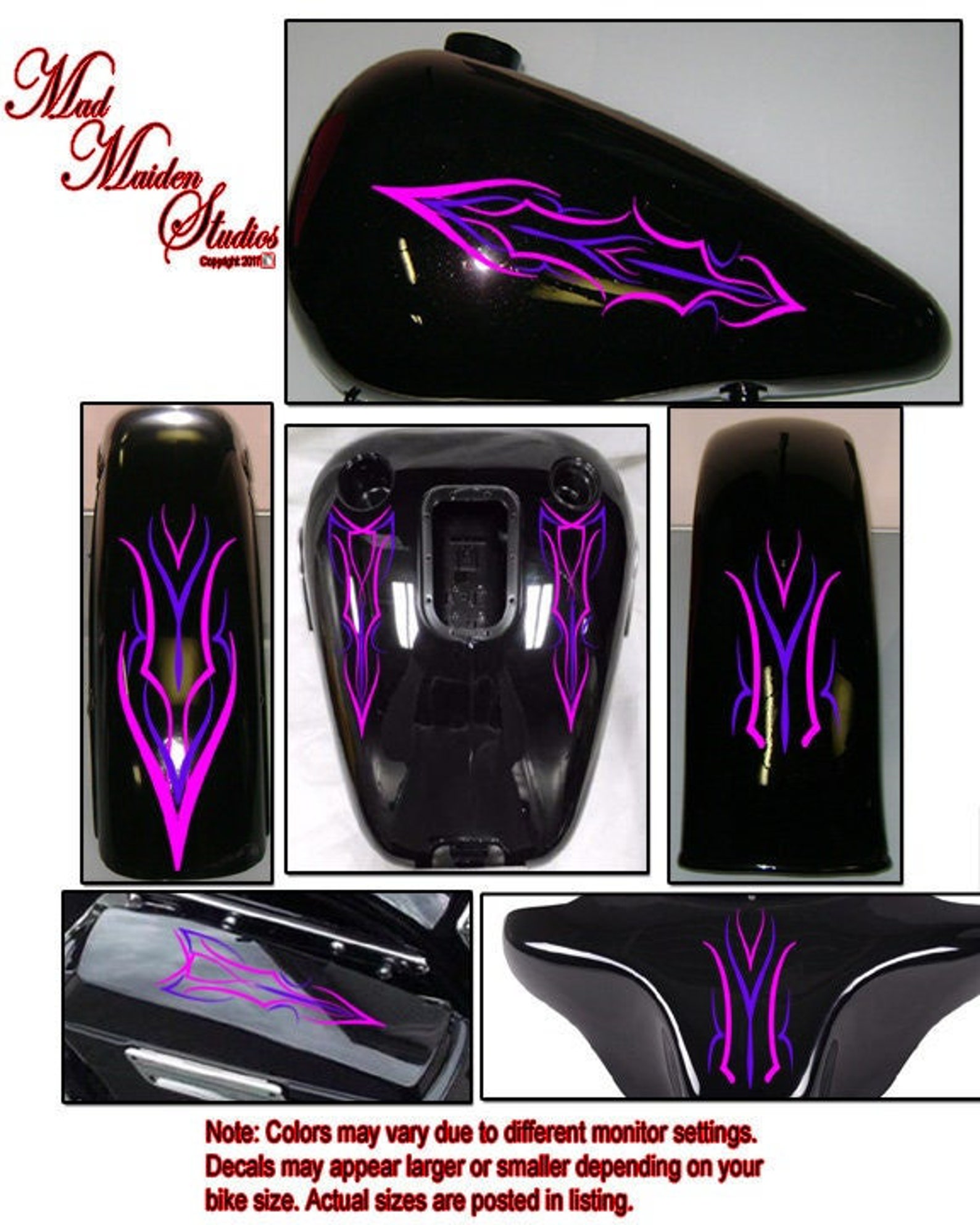Motorcycle Pinstripe Decal Vinyl Set Universal Honda Harley - Etsy