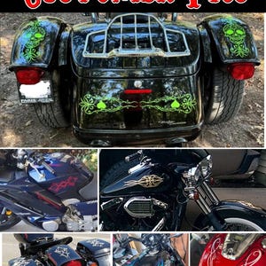 Motorcycle, Trike, Decal Set, Universal Fit for Honda, Harley, Victory ...