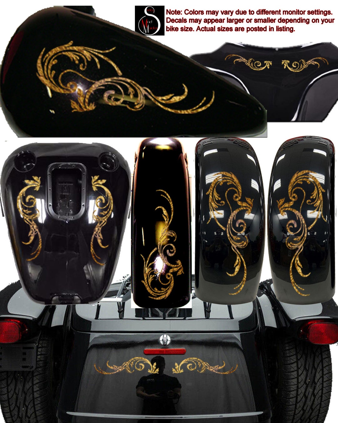 Motorcycle & Trike Decals for Bike, Bagger, and Trike. Pick Your Color ...