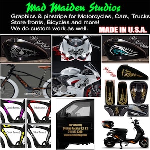 Bicycle Frame Decal Set: E-bike, Scooter, Mini Bike - Custom Color (set ...