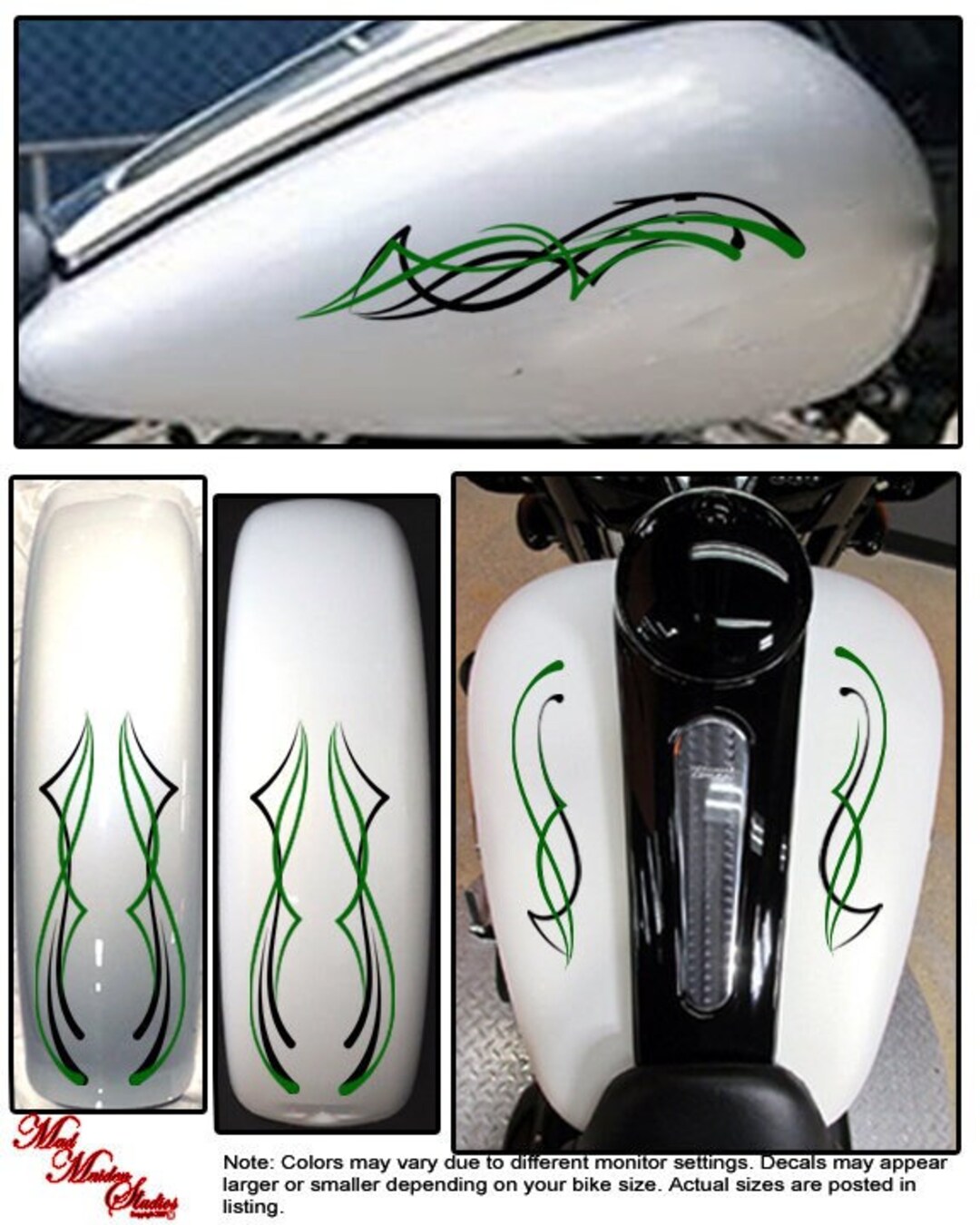 Motorcycle Pinstripe Decal Set Universal for Honda, Harley, Victory ...