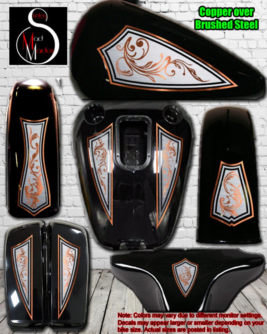 Motorcycle Pinstripe Decal Graphics Set. for Honda, Harley, Victory ...