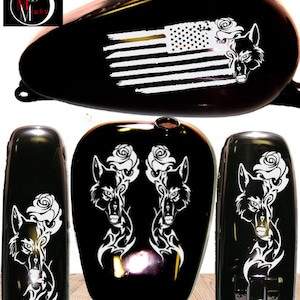 Motorcycle Graphics Decals Vinyl Set, Universal for Honda, Harley ...