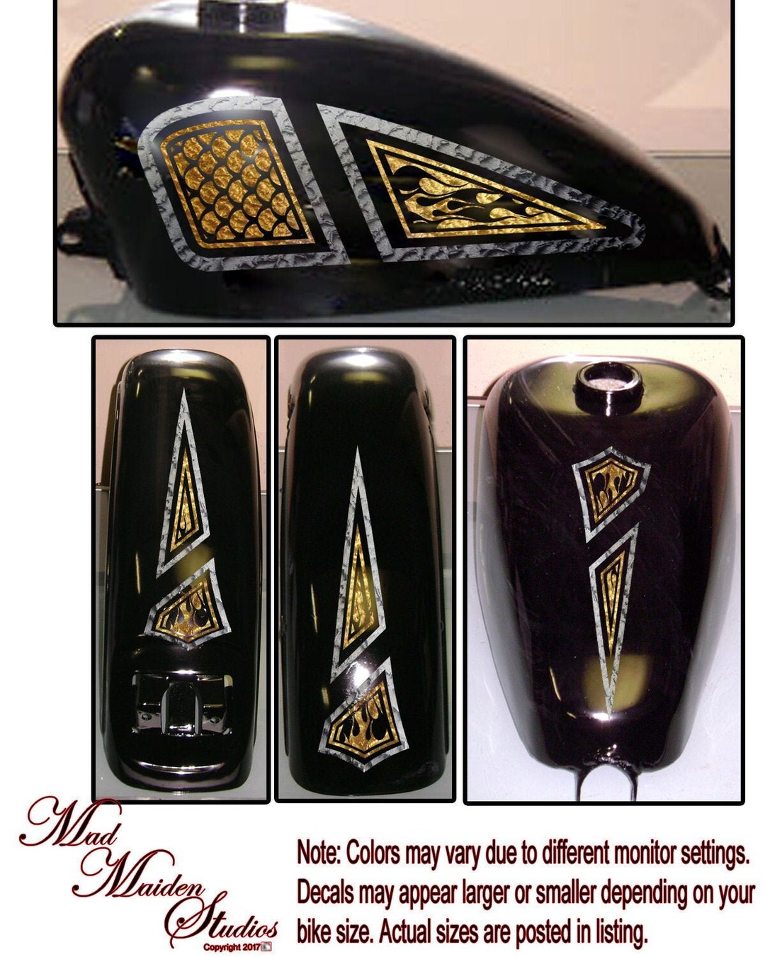 Motorcycle Vinyl Decal Graphic Set, Universal for Honda, Harley ...