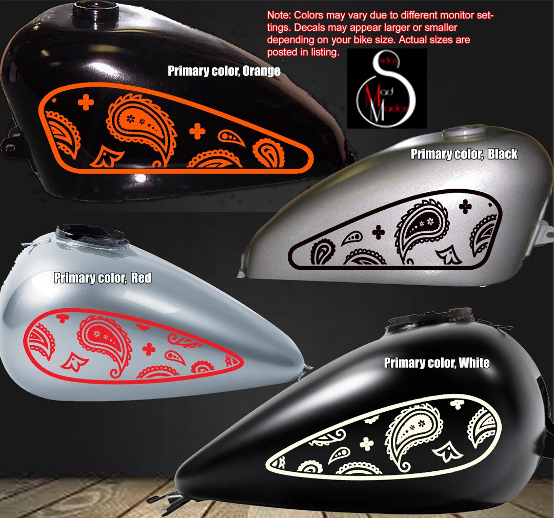Motorcycle Gas Tank Bandana Decal Set. Vinyl Graphics Set, Harley ...