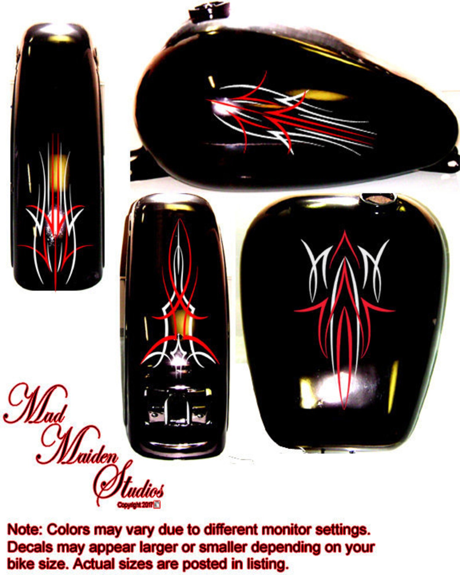Motorcycle Pinstripe Set. Universal for Honda, Harley Davidson, Victory ...