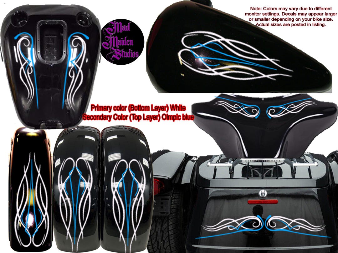 Custom Pinstripe Decal Set Vinyl Graphics For Motorcycle Trike Etsy