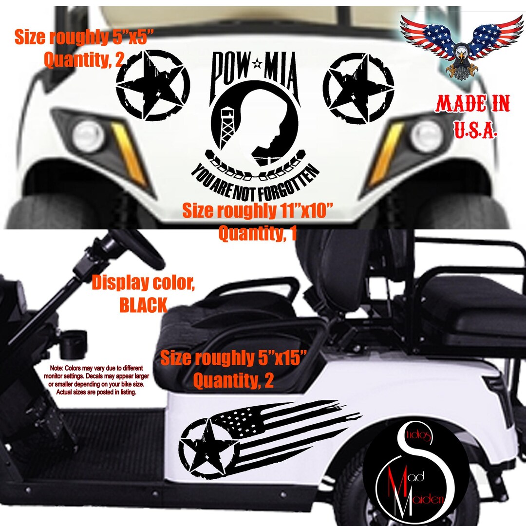POW MIA Pinstripe Decal Set for Golf Carts, Motorcycles, Cars – Made in ...