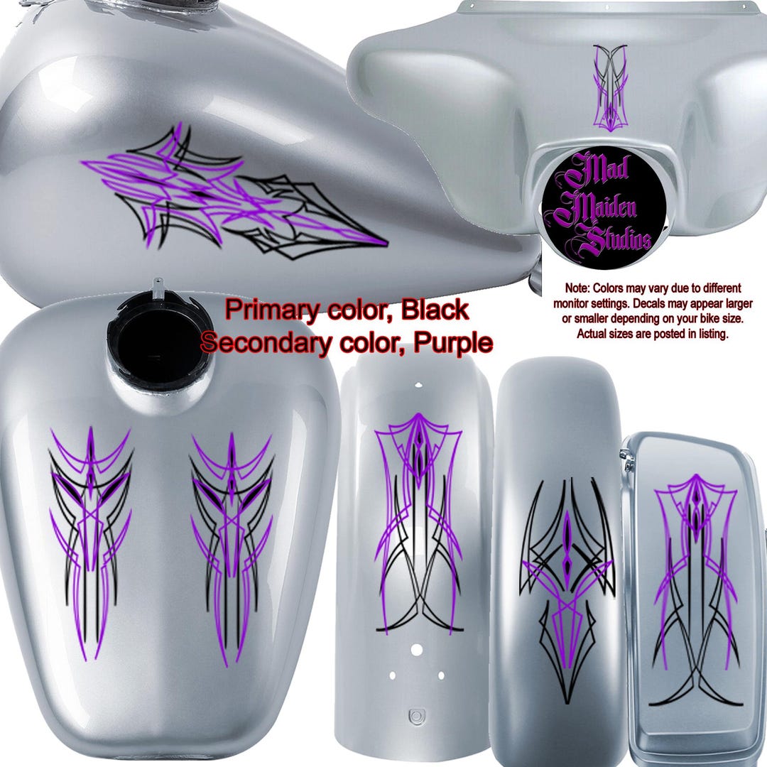 Motorcycle Pinstripe Decal Set Universal for Honda, Harley, Victory ...