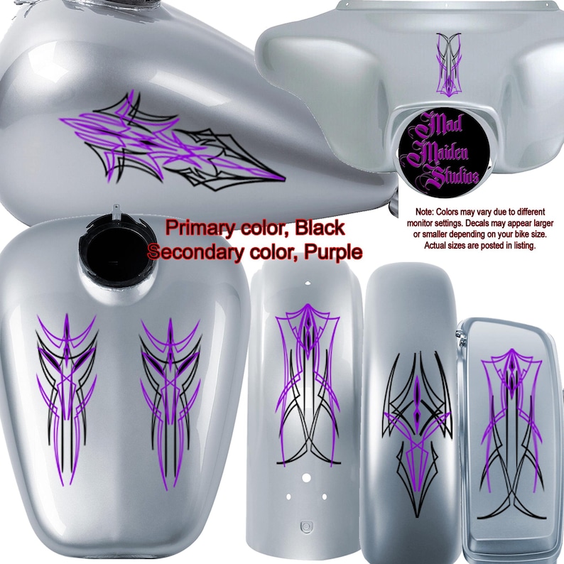 Motorcycle Pinstripe Decal Set Universal for Honda, Harley, Victory ...