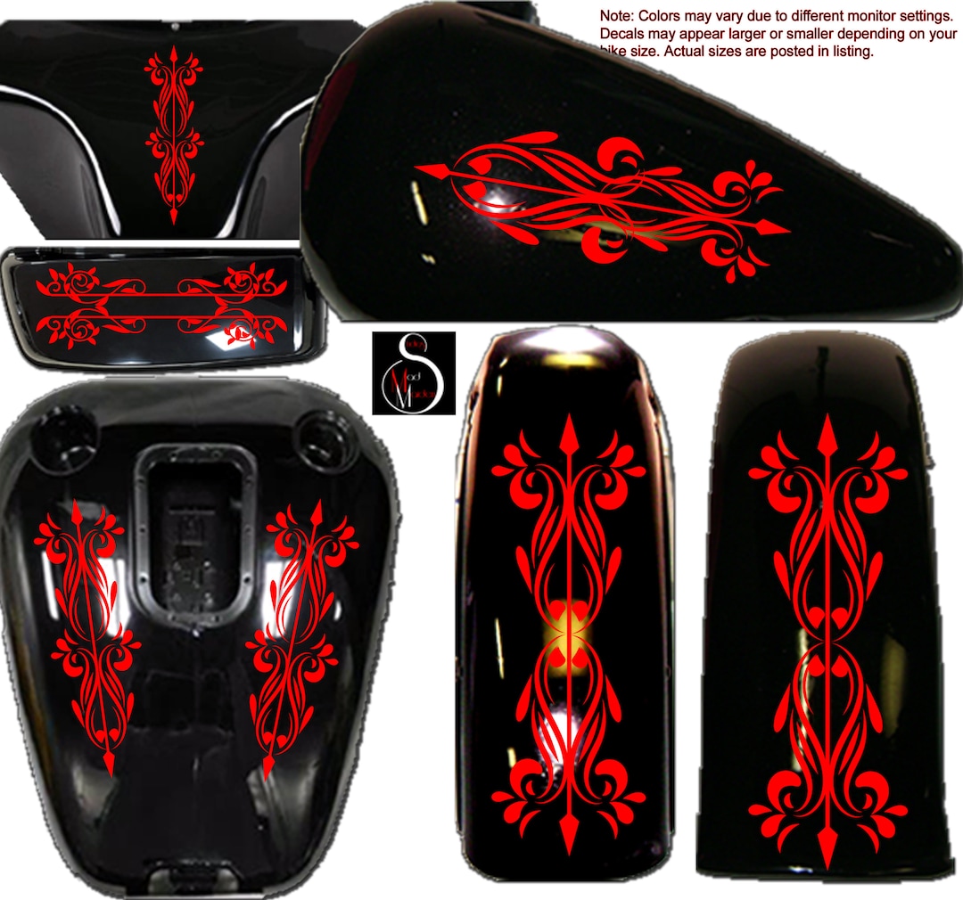 Motorcycle Decal Set, Universal Fit for Honda, Harley, Victory, Yamaha ...