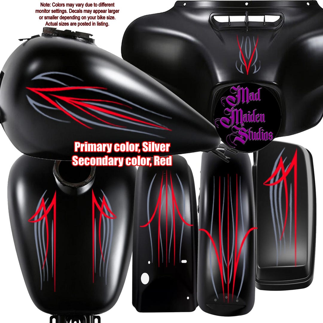 Motorcycle Pinstripe Decal Set: Classic Style, Universal Fit, Pick Your ...