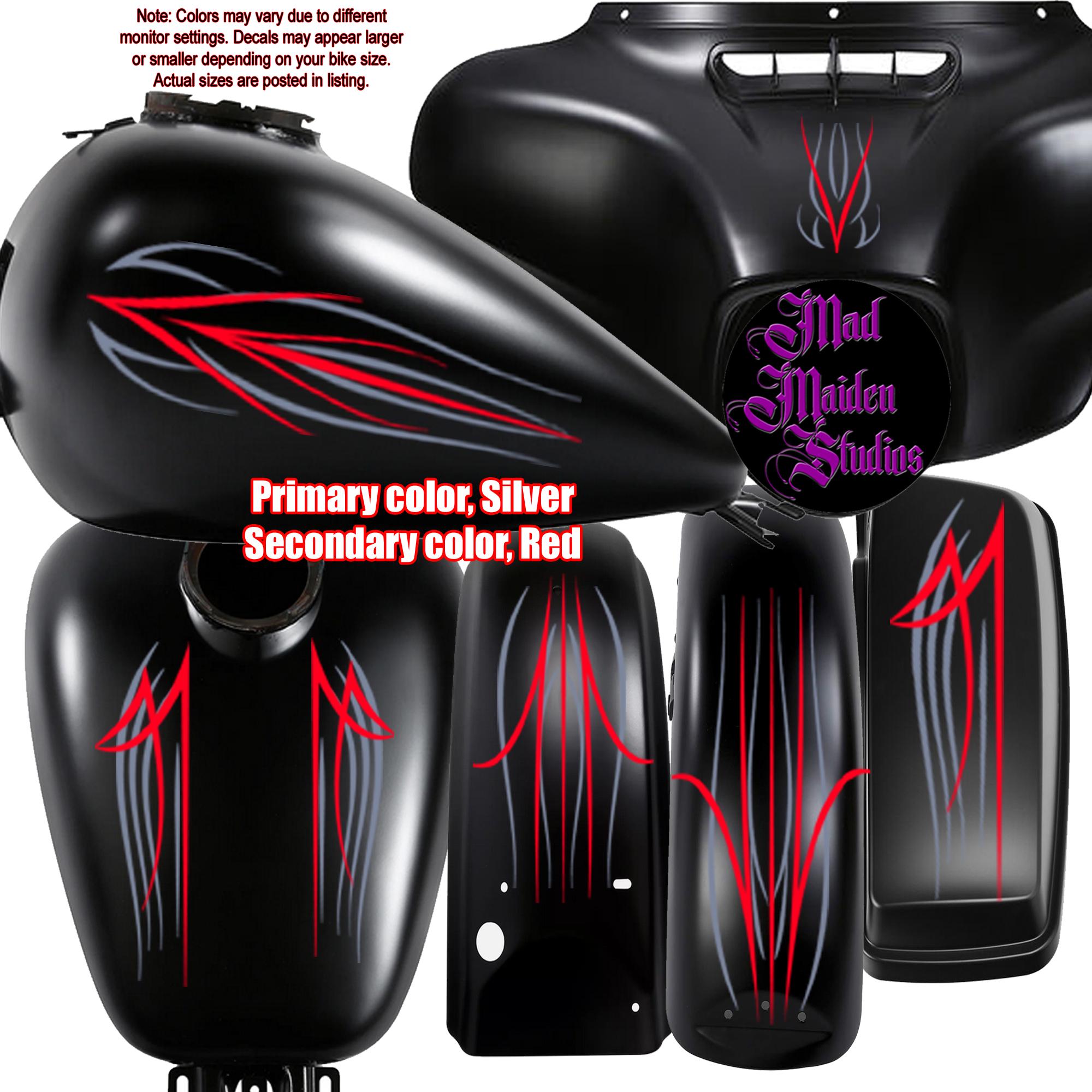 Motorcycle Pinstripe Decal Set: Classic Style, Universal Fit, Pick Your ...