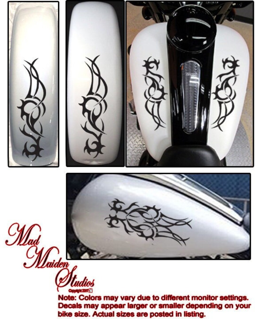 Motorcycle Decal Set, Universal for Honda, Harley, Victory, Yamaha, BMW ...