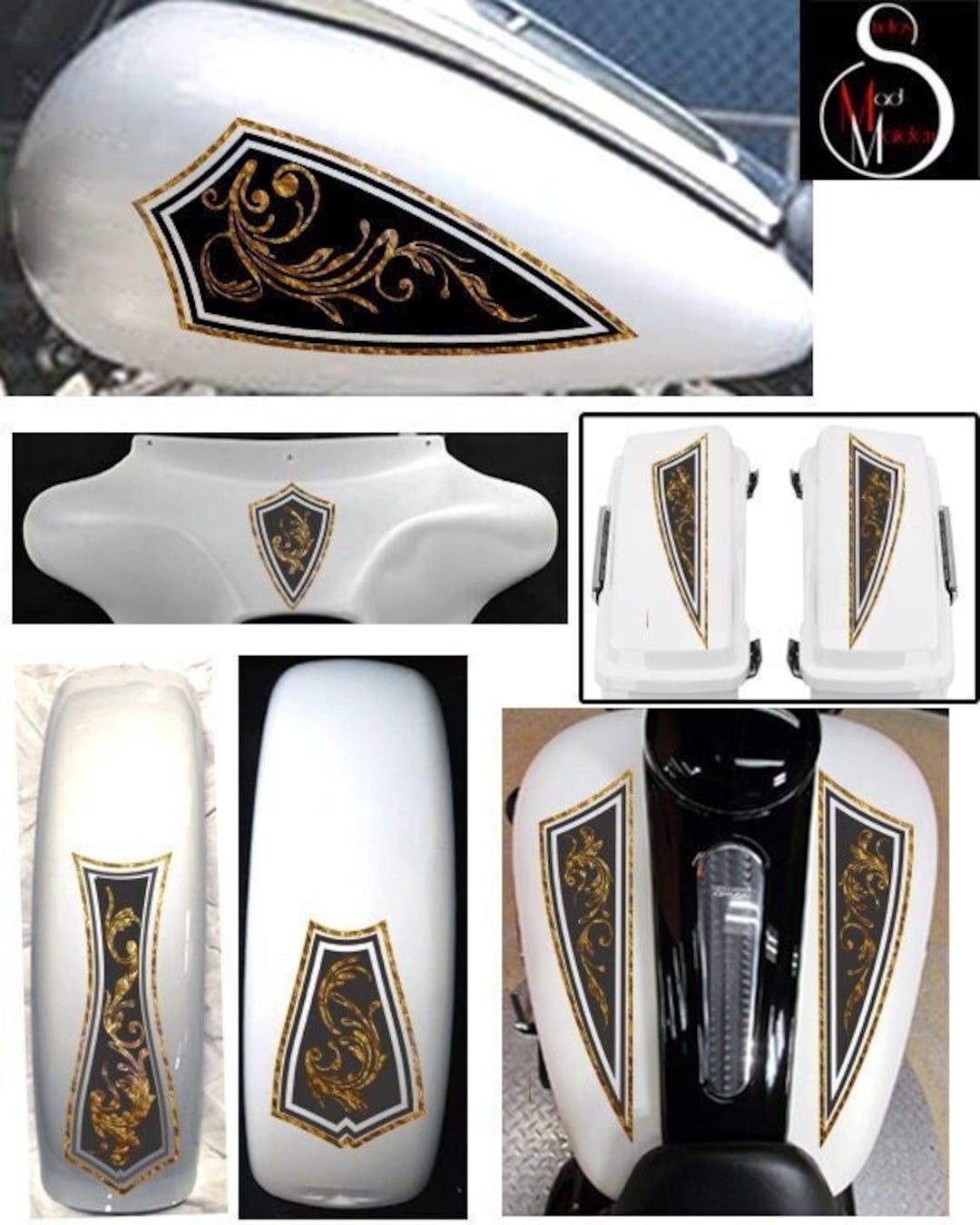 Motorcycle Pinstripe Vinyl Decal Graphics Set Universal for Honda ...