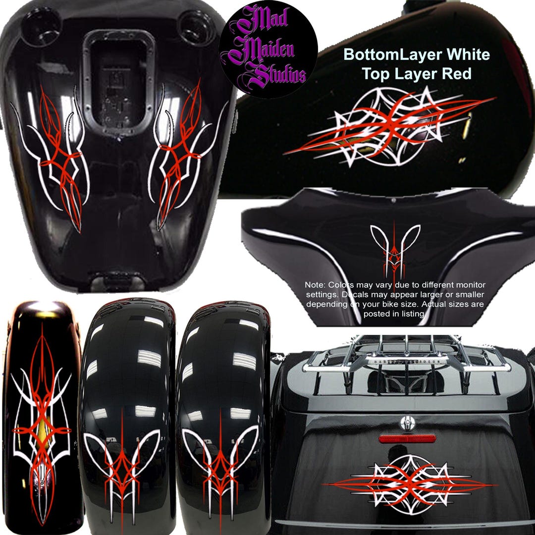 Motorcycle Trike Pinstripe Set Decal Set. Tri Glide, Honda, Yamaha, BMW ...