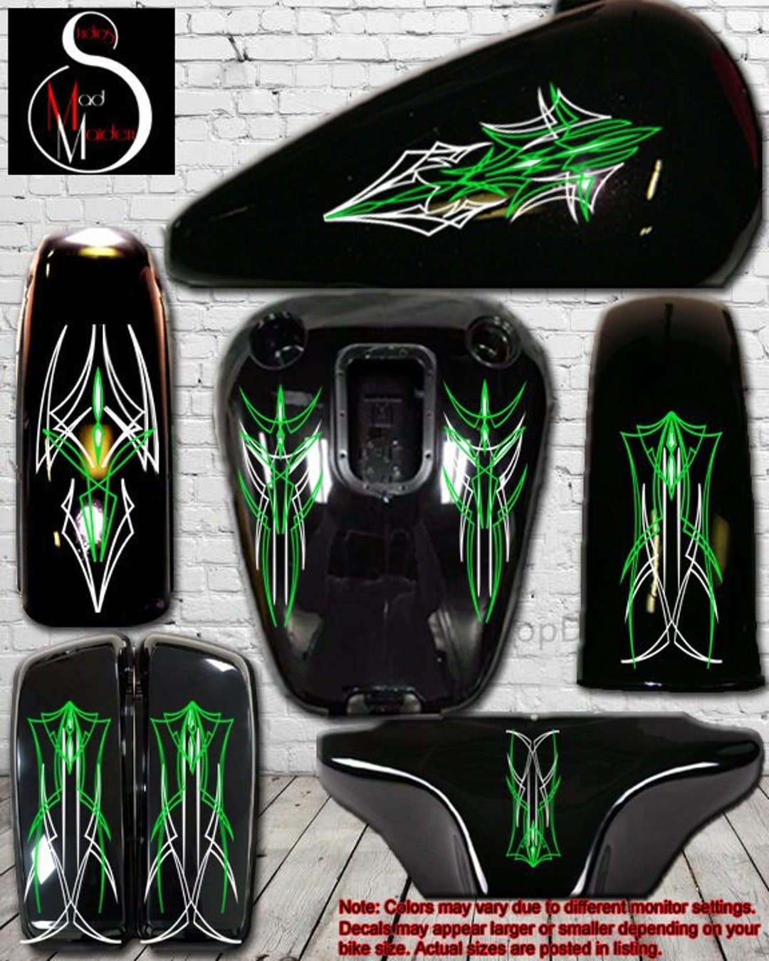 Motorcycle Pinstripe Decal Set Universal for Honda, Harley, Victory ...