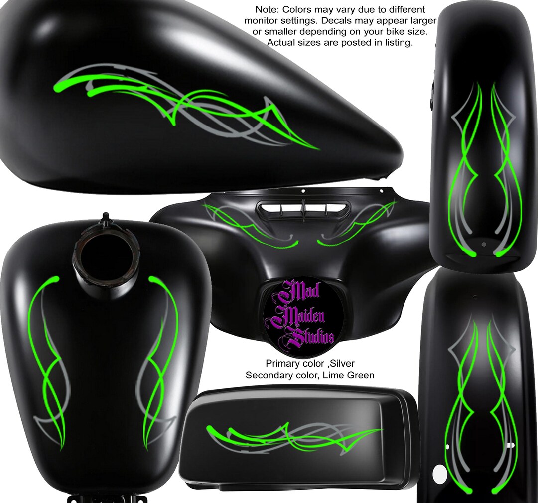 Motorcycle Pinstripe Decal Set Universal for Honda, Harley, Victory ...