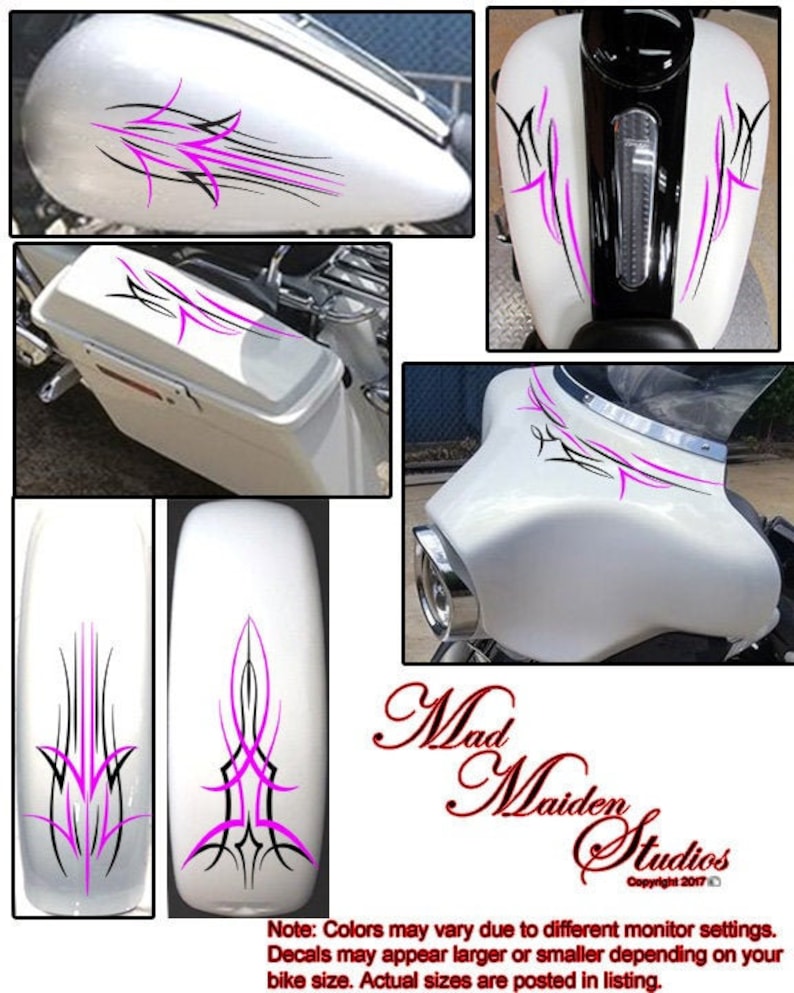 Motorcycle Pinstripe Set. Universal for Honda, Harley Davidson, Victory ...
