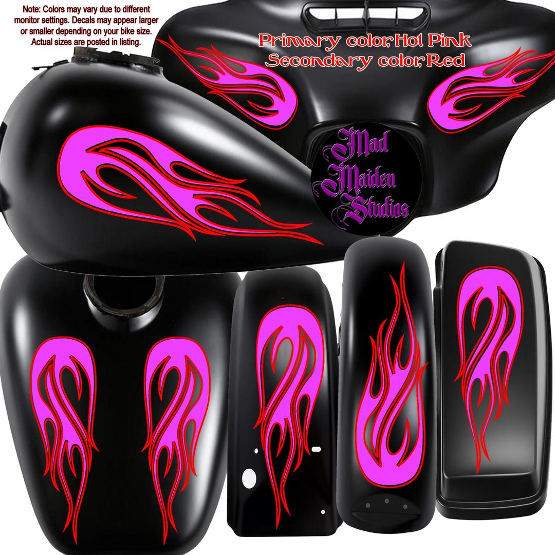 Motorcycle Flame Decals, Old School, Harley, Honda, Yamaha, Indian - Etsy