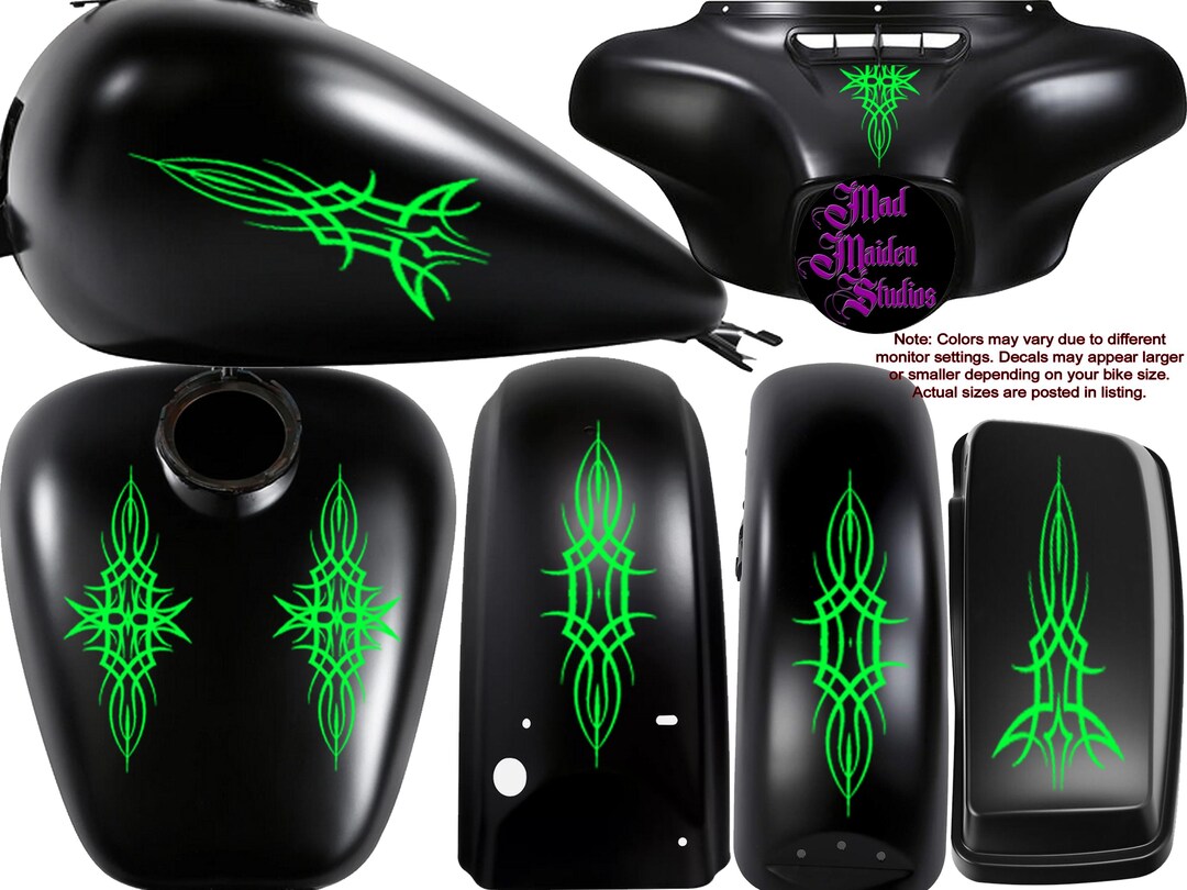Motorcycle and Trike Pinstripe Decals Set, Gothic Style, for Honda ...