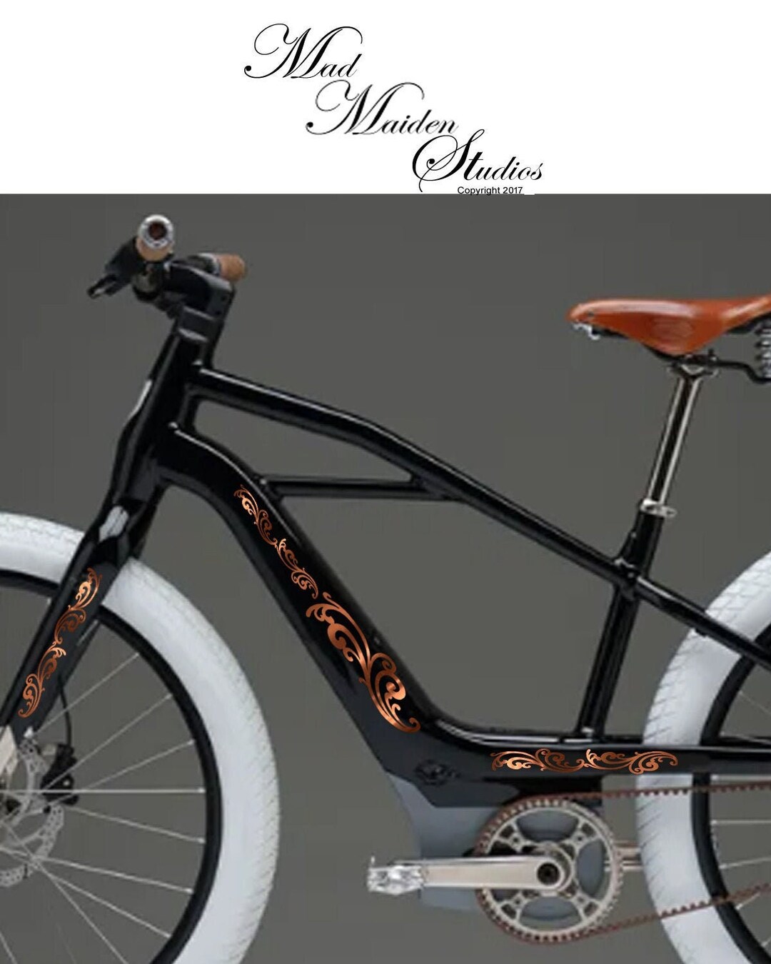 Bicycle Frame Decal Set: E-bike, Scooter, Mini Bike - Custom Color (set ...