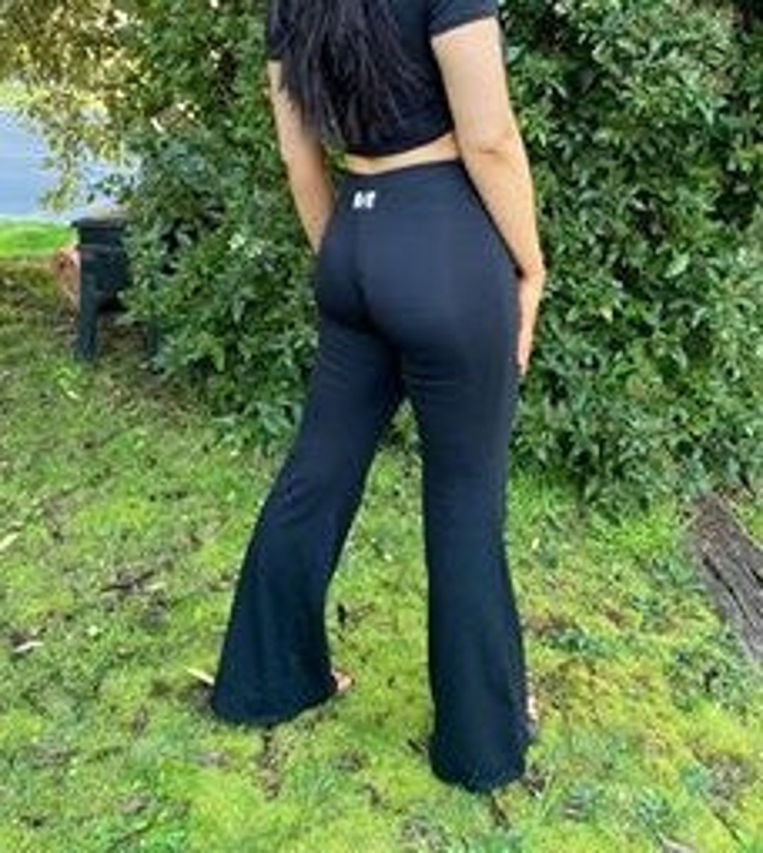 Women's Basic Black Flares. Kat Pants, Festival, Yoga, 70's. Small ...