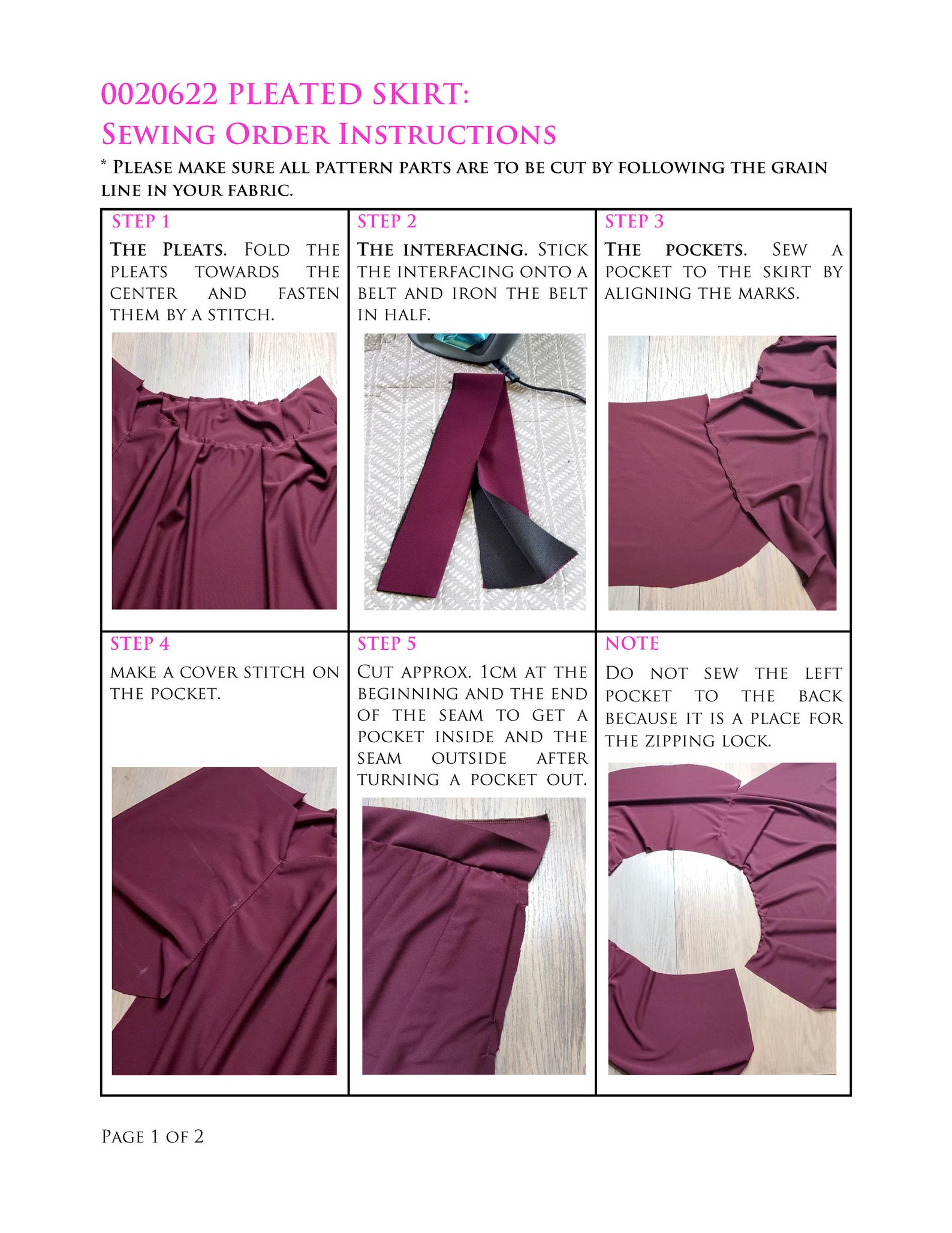 Women Pleated Skirt With Pockets * Maxi & Medium Length * Instant ...