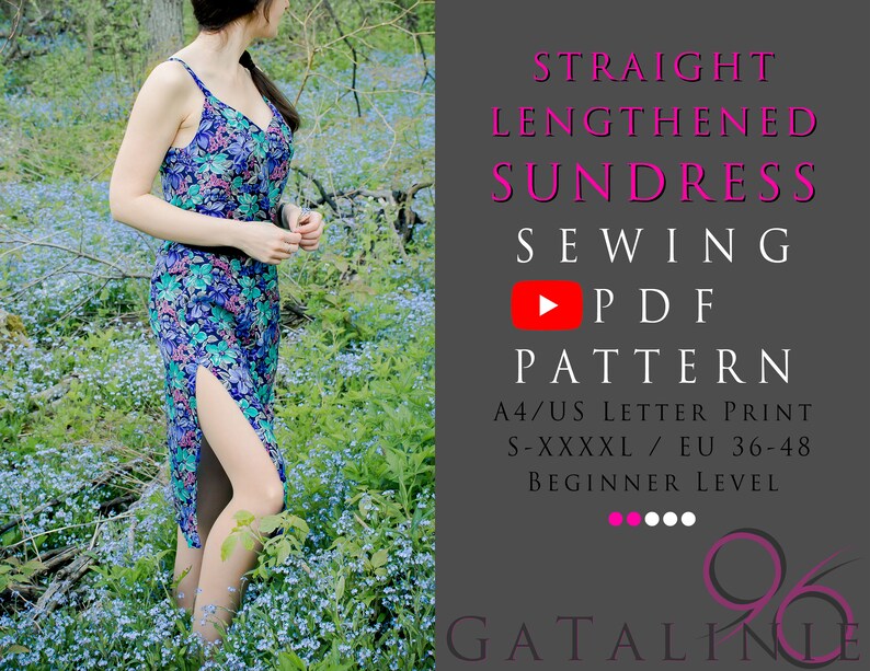 Straight Sun Dress * Slip Style * for Women Clothes * Digital PDF ...