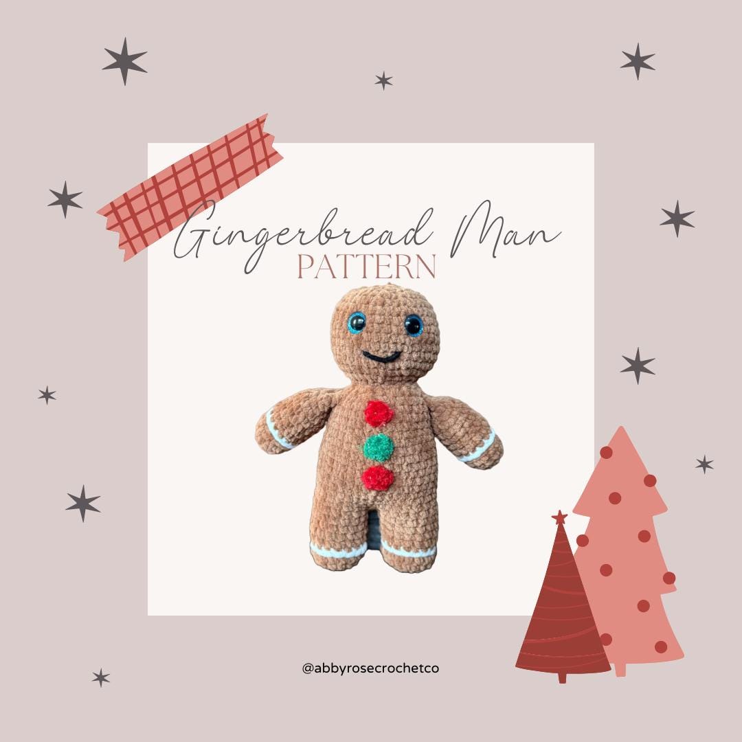 LOW SEW Gingerbread Man Crochet Pattern - Etsy