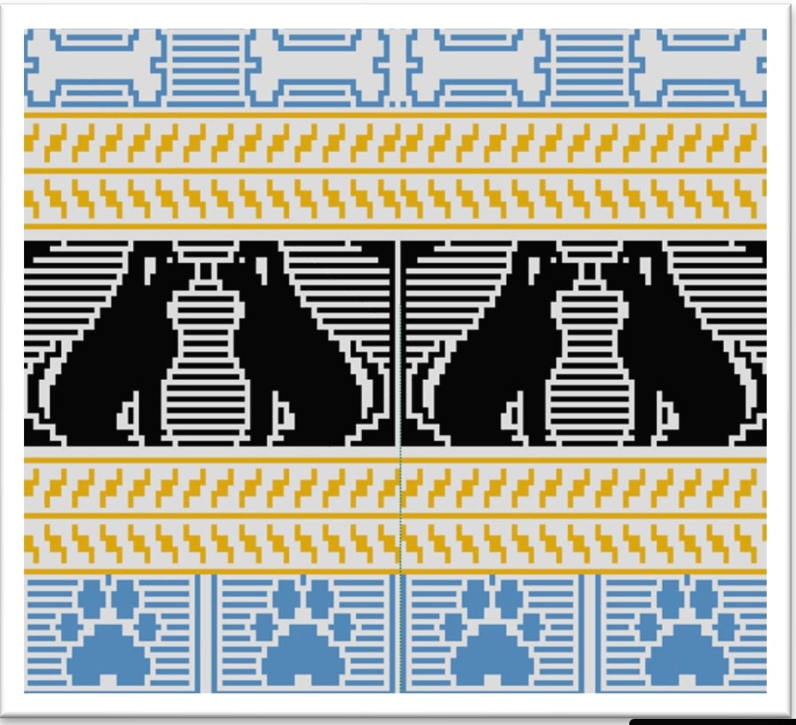 Paws for Thought 8 Charts Dog Pattern Paw Print Bones - Etsy