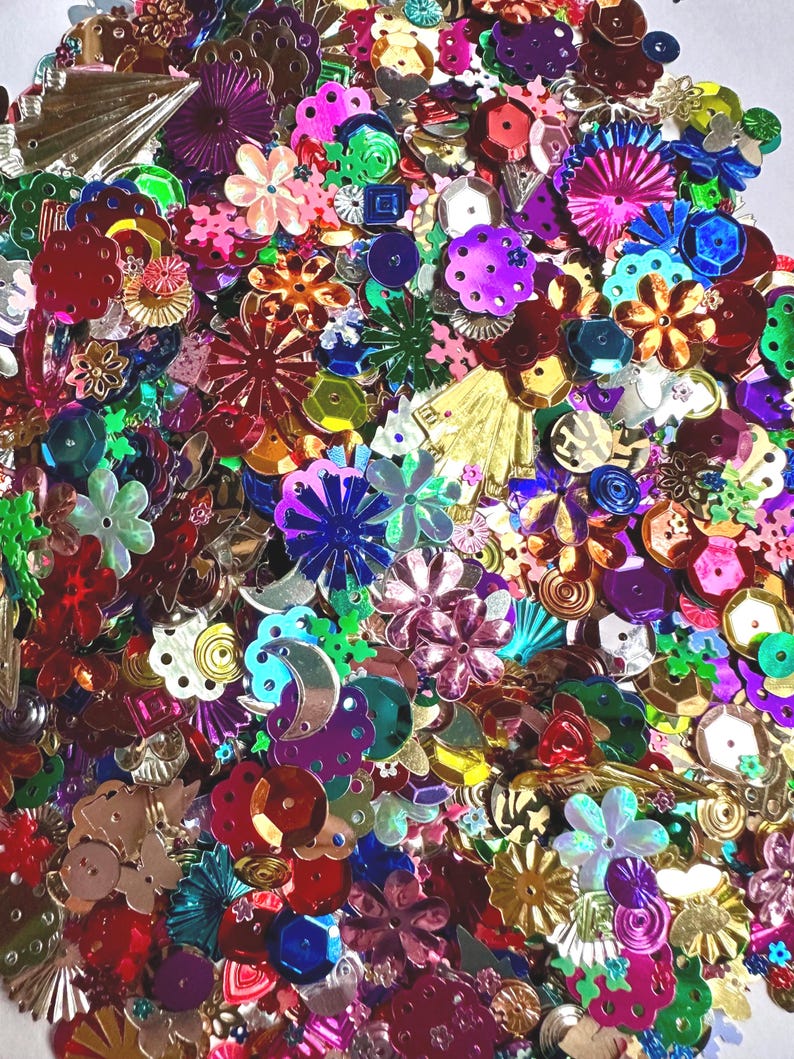 Sequin Mix - 50g Various Shapes and Sizes - Multicolor Assorted Shaped ...