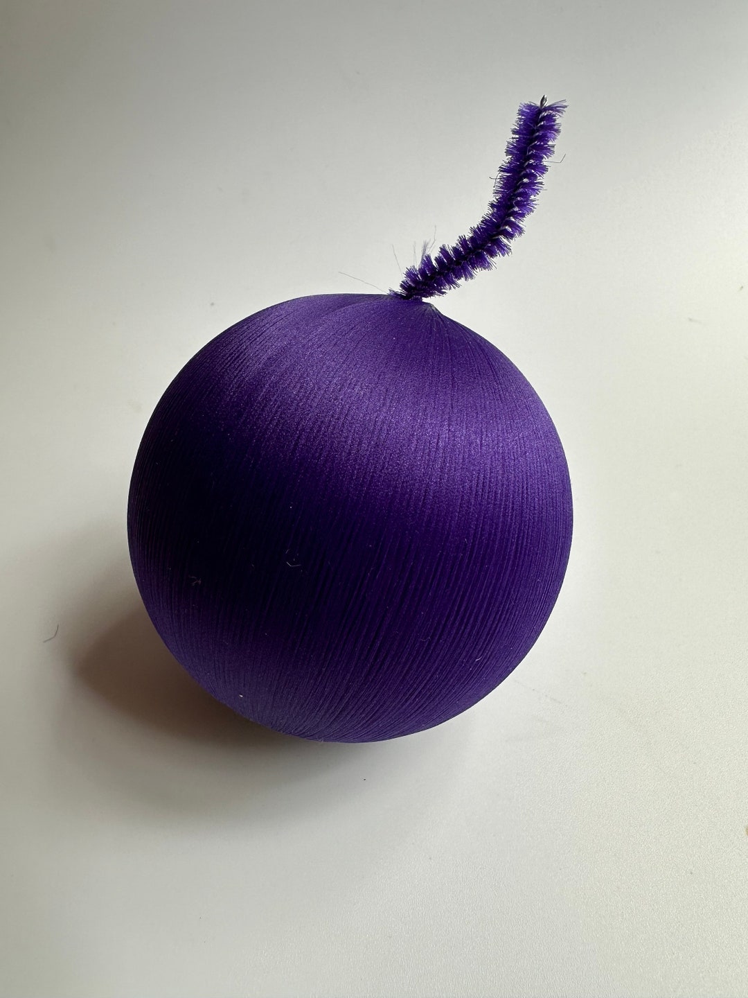 3 Inch Dark/royal Purple Satin Spun Ball Christmas Ornament With Foam ...