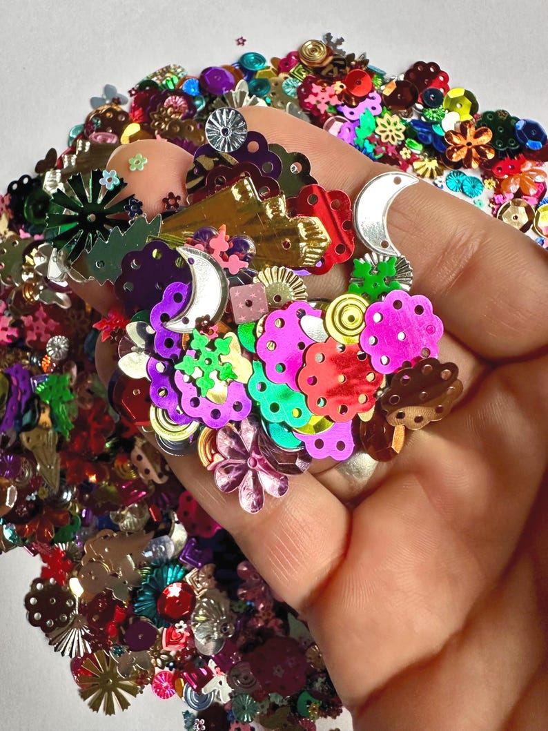 Sequin Mix - 50g Various Shapes and Sizes - Multicolor Assorted Shaped ...