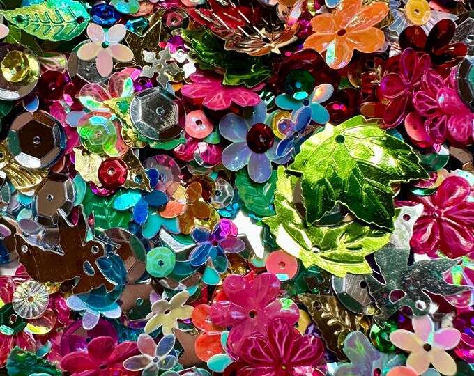 Sequin Mix - 1/2 Cup Sequin Mix of Various Shapes and Sizes / Assorted ...