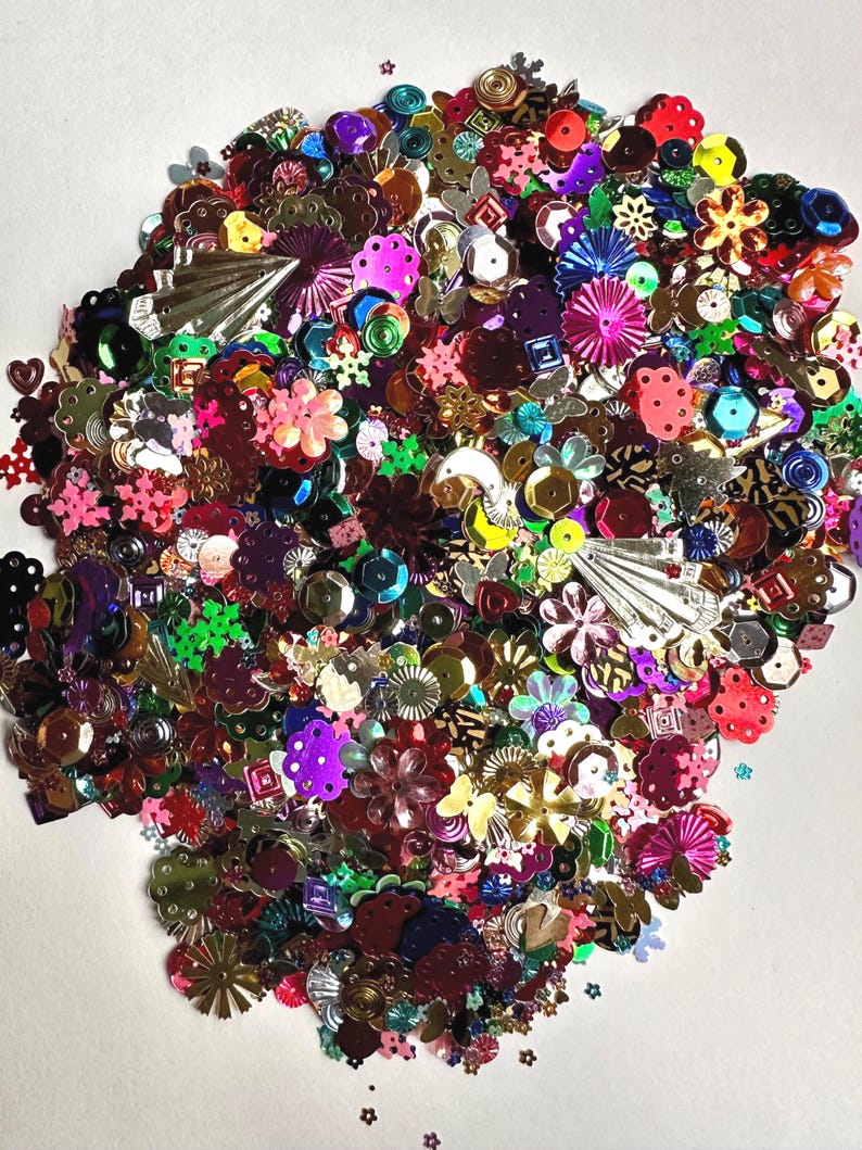 Sequin Mix - 50g Various Shapes and Sizes - Multicolor Assorted Shaped ...