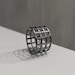 Perforated Wide Band Ring Oxidized Silver Band Ring 13 Mm Wide Band ...