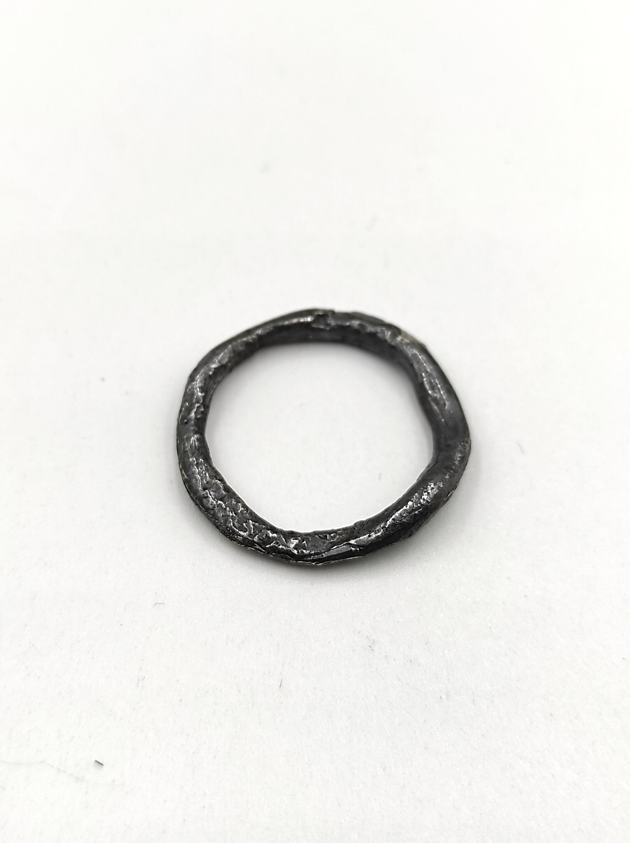 Organic Silver Band Ring Oxidized Silver Band Ring Textured Band Silver ...