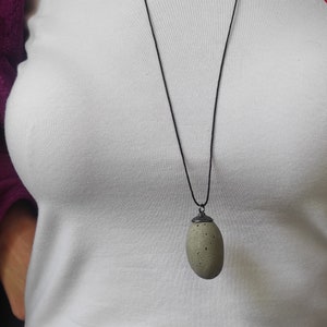Long Concrete Necklace, Concrete Bold Statement Pendant,concrete ...