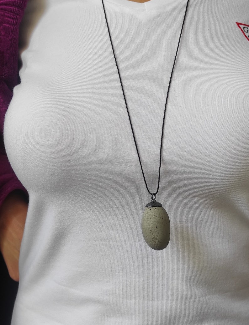 Long Concrete Necklace Concrete Bold Statement - Etsy